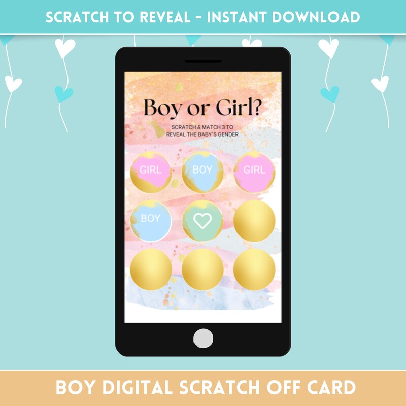 Gender Reveal Scratch off Cards - Etsy