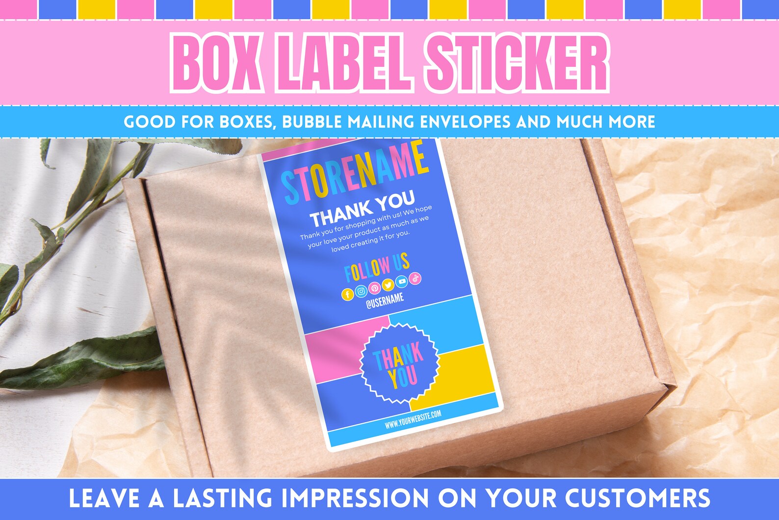 DIY Box Label Sticker Template - Box Seal Label Template for Fun ...