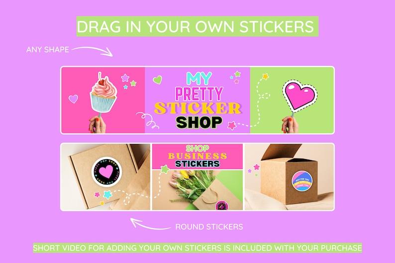 Sticker Etsy Shop Kit - Sticker Etsy Store Banners and Listing ...