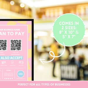 Scan to Pay Template QR Code Sign Easy Payment & Follow Us on Social ...