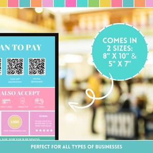 Colorful Scan to Pay Template - QR Code Sign - Easy Payment Display ...