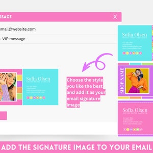 Colorful Email Signature Bundle - Set of 4 Editable Rainbow Email ...