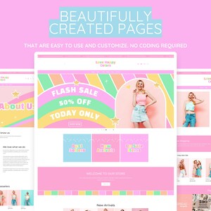 Colorful Shopify Theme & Logo Templates - Fun Business Starter Kit ...