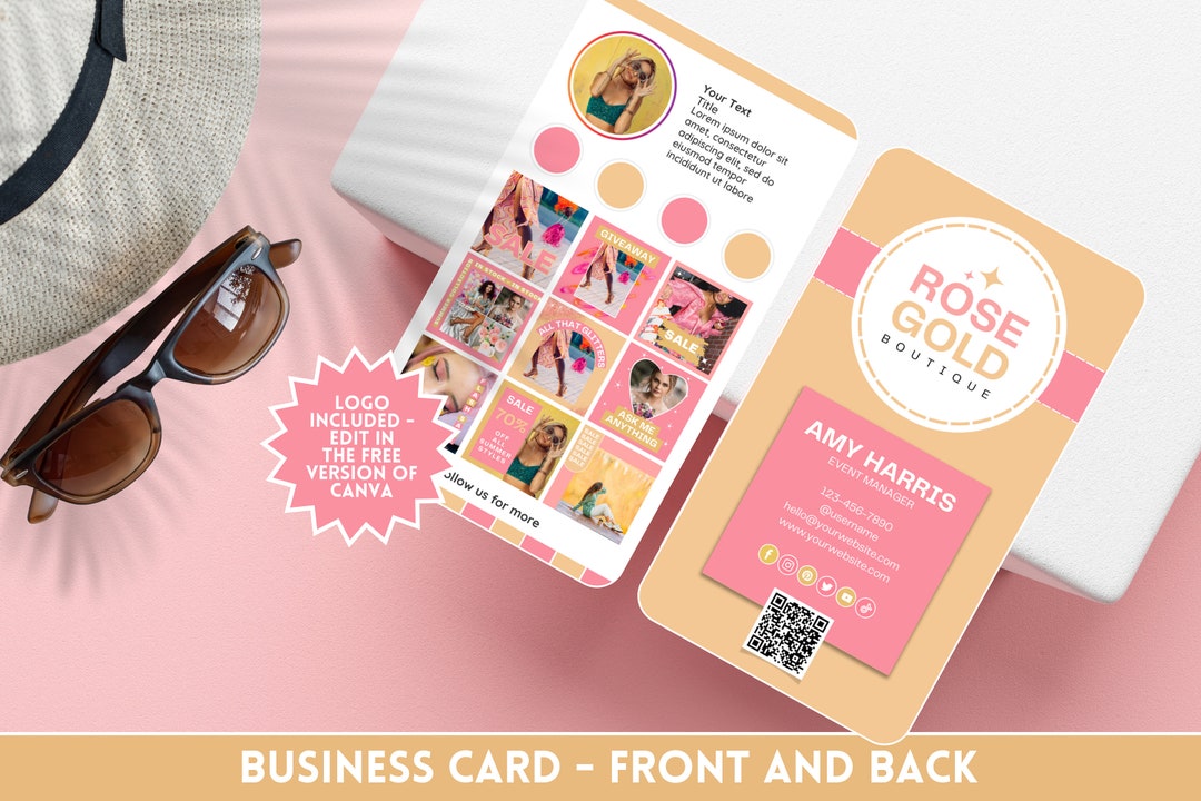 Cute Business Card Template Pastel Business Card Design Edit in Canva ...