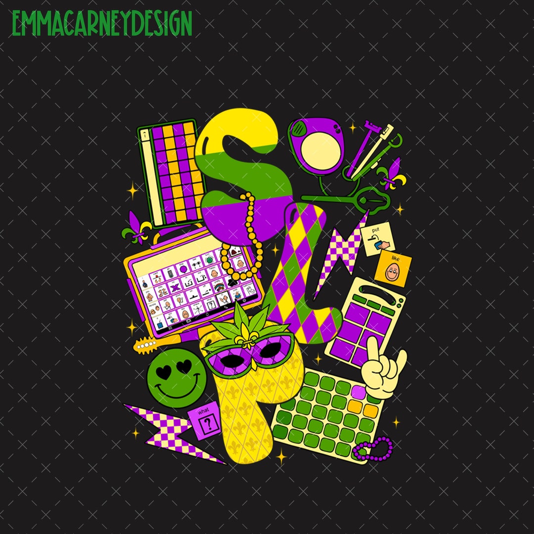 SLP Mardi Gras Png, Speech Pathologist Mardi Gras Png, Speech Therapist ...