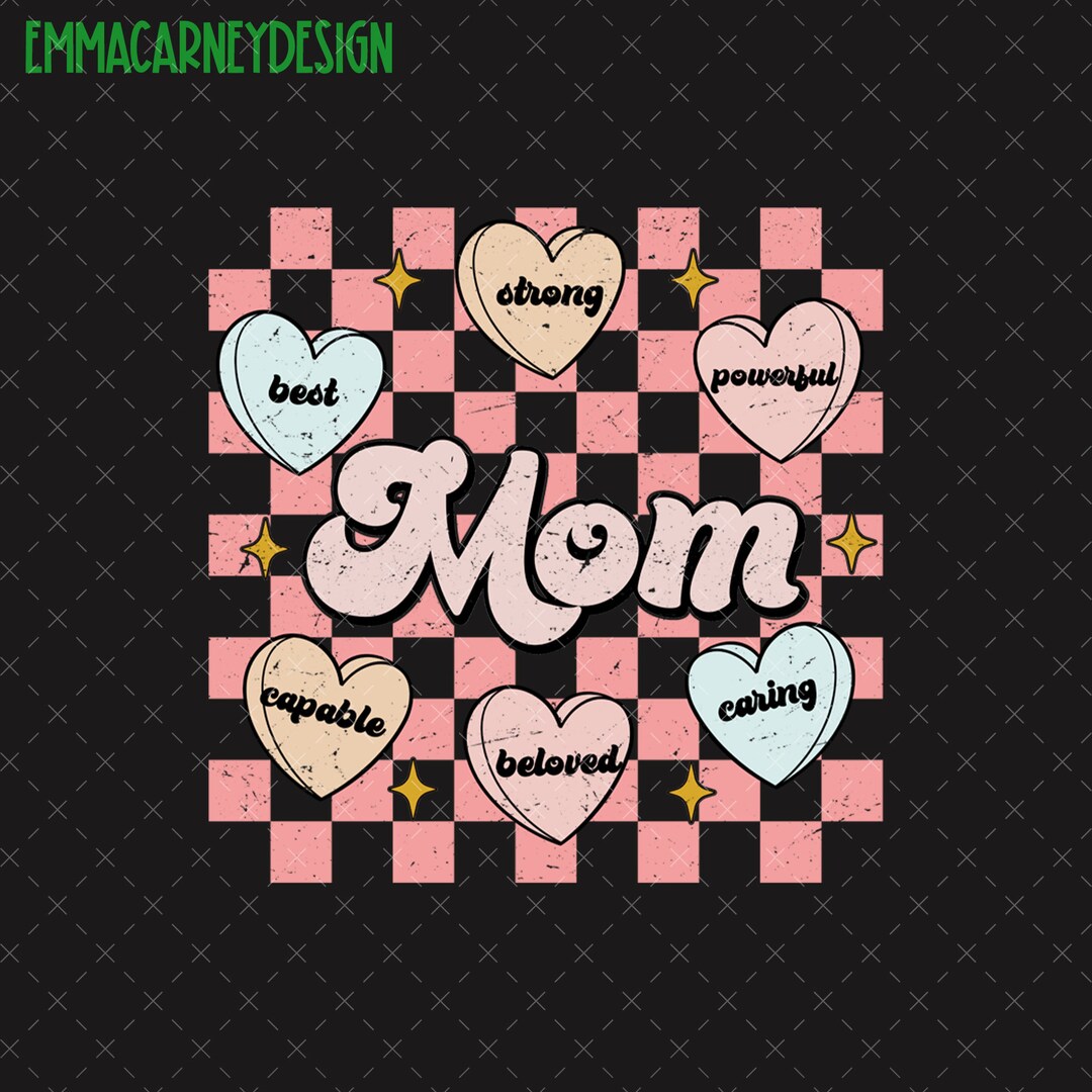 Checkered Mom Valentine Png, Retro Valentine Mom Gift, Best Mom ...