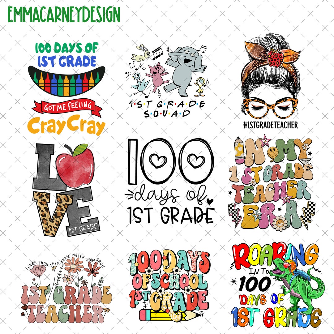 Retro Groovy 100 Days of School Bundle, First Grade Bundle, 1st Grade ...