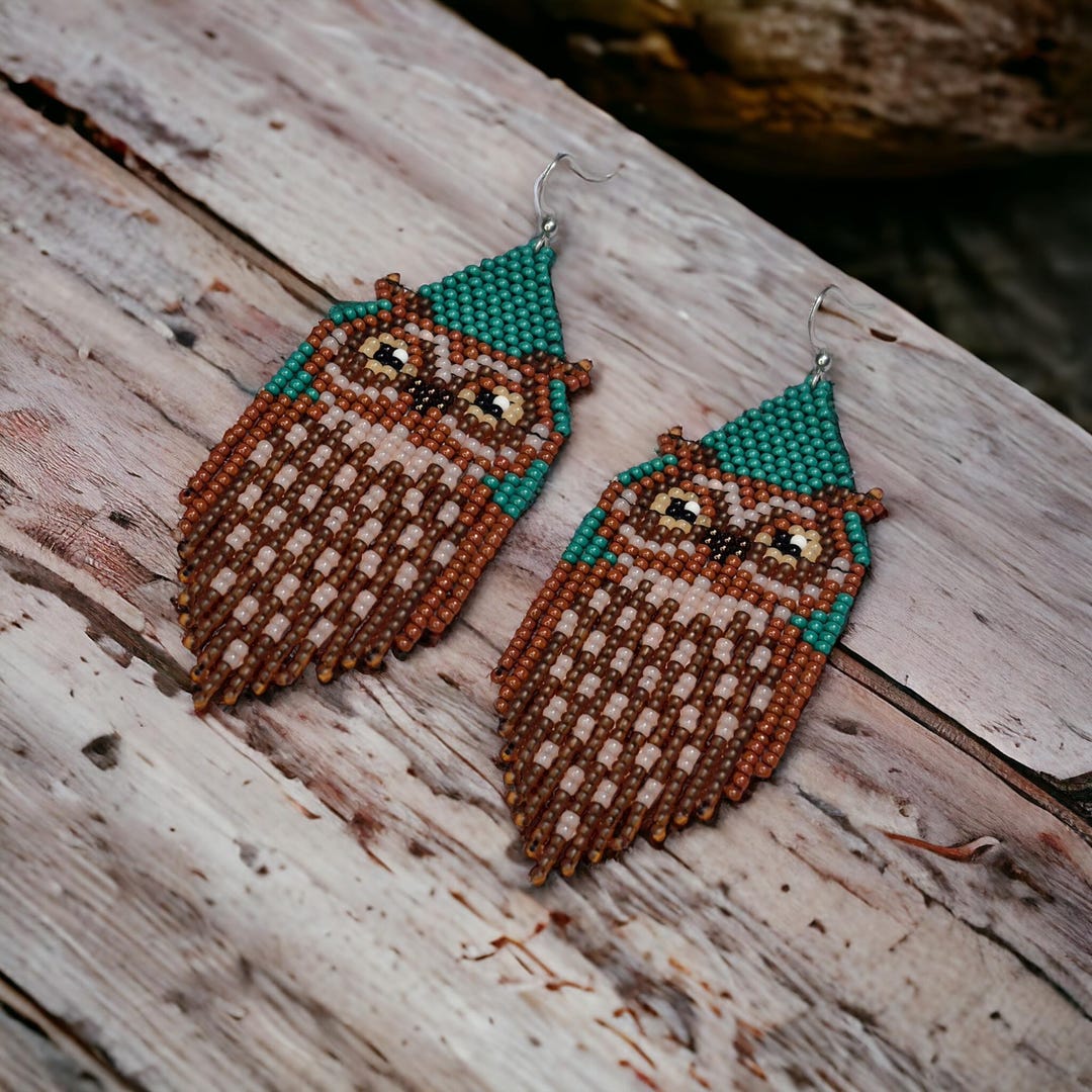 Green Butterfly Wings Boho Beaded Fringe Earrings, Ombre Long ...