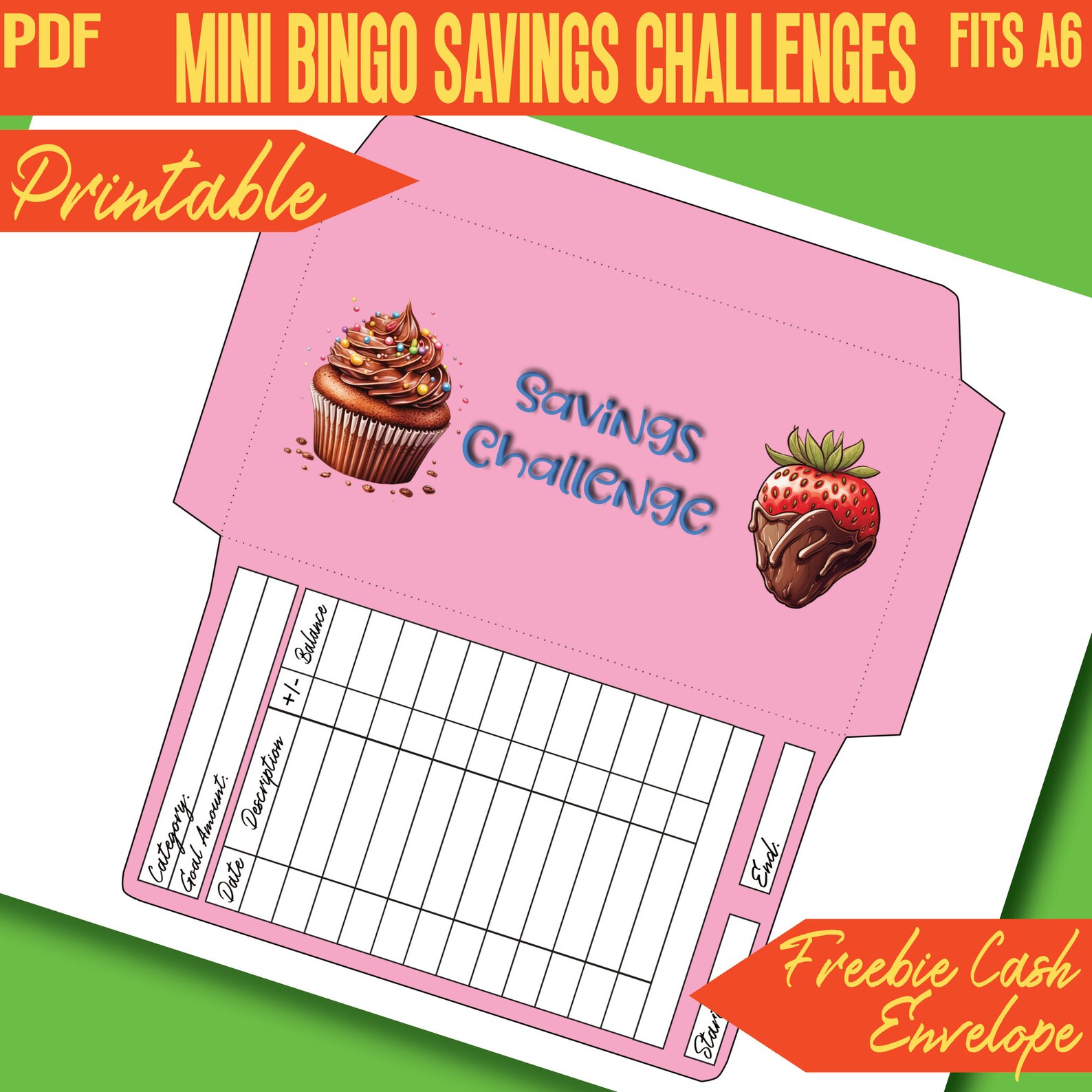 Chocolate Sweets Mini Savings Challenge Bingo Game Printable 100D | A6 ...