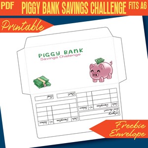 Piggy Bank Savings Challenge Mini Color and Save Printable 100D III ...