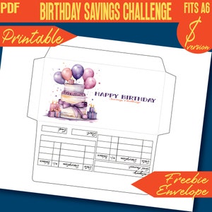 Birthday Savings Challenge Color and Save Mini Printable 100D II | A6 ...
