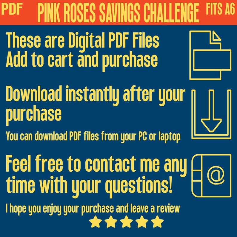Pink Roses Savings Challenge Mini Color and Save Printable 100D III ...