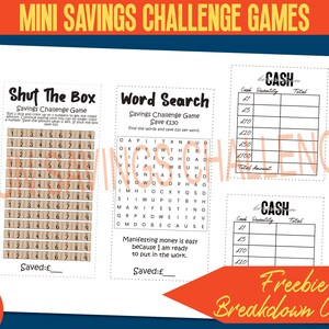 Shut the Box and Word Search Mini Savings Challenge Games 100P ...