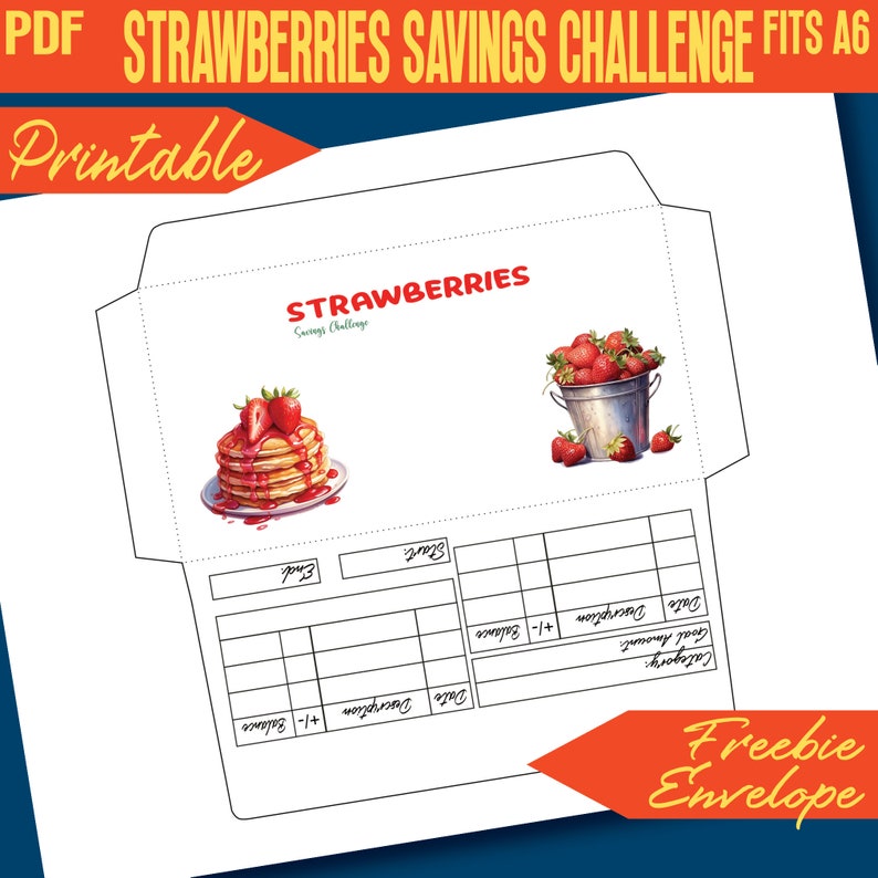 Strawberry Savings Challenge Mini Circle and Save Printable 100D III ...