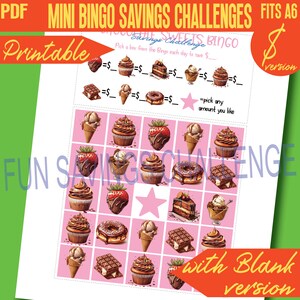Chocolate Sweets Mini Savings Challenge Bingo Game Printable 100D | A6 ...