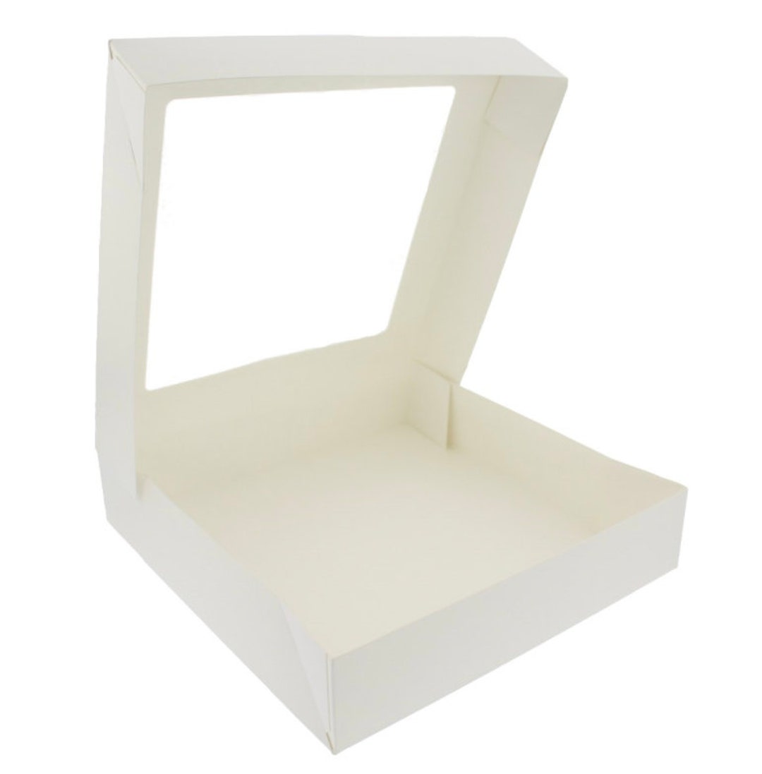 20 Pack White Tart Boxes With Window Hinged High Quality Cakes Boards ...