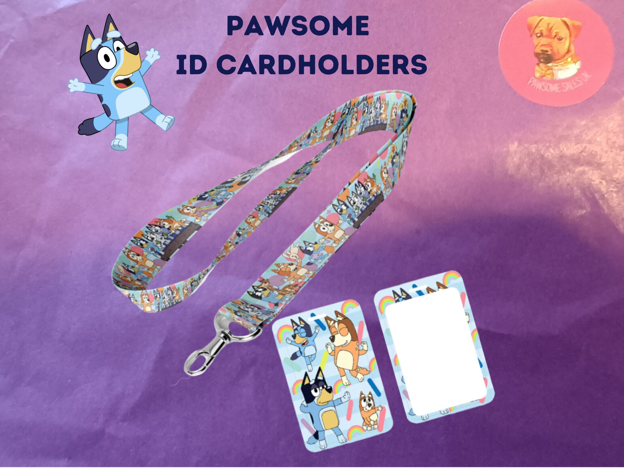 Bluey ID Card Holders Matching Lanyards & Keyrings Bingo - Etsy UK