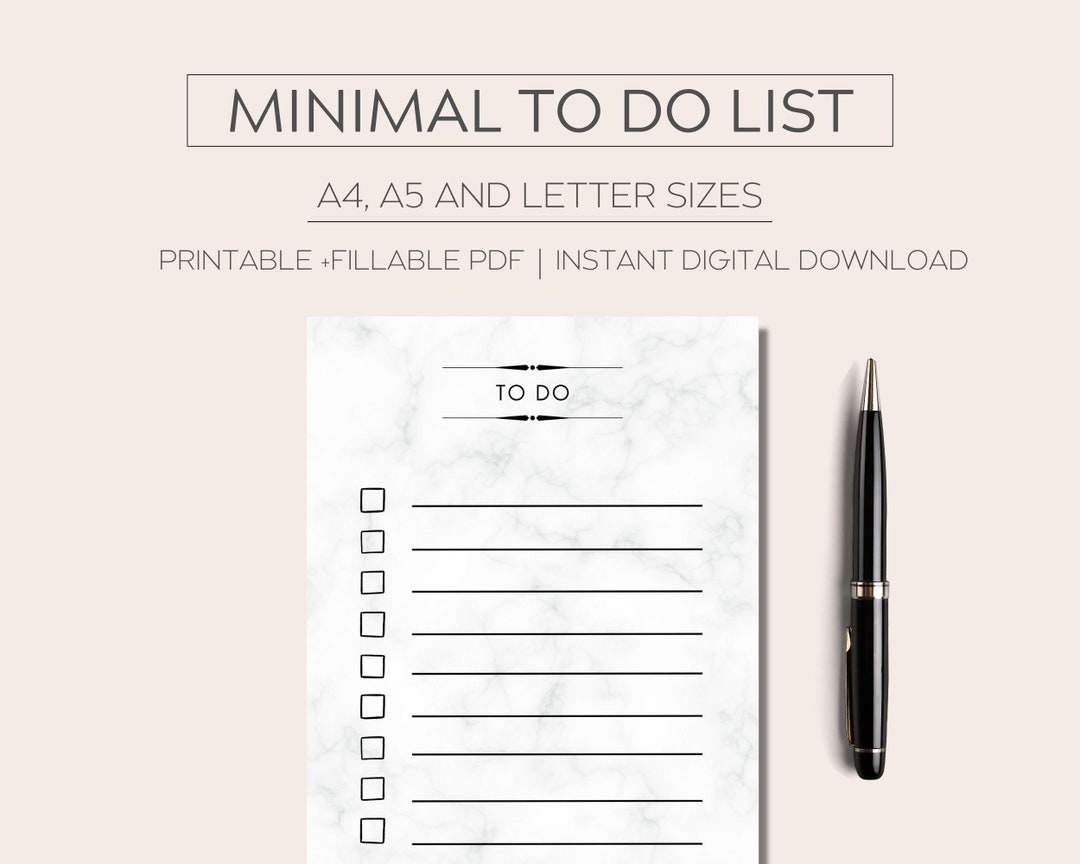 Marble Minimalist to Do List Printable, Productivity Planner PDF ...