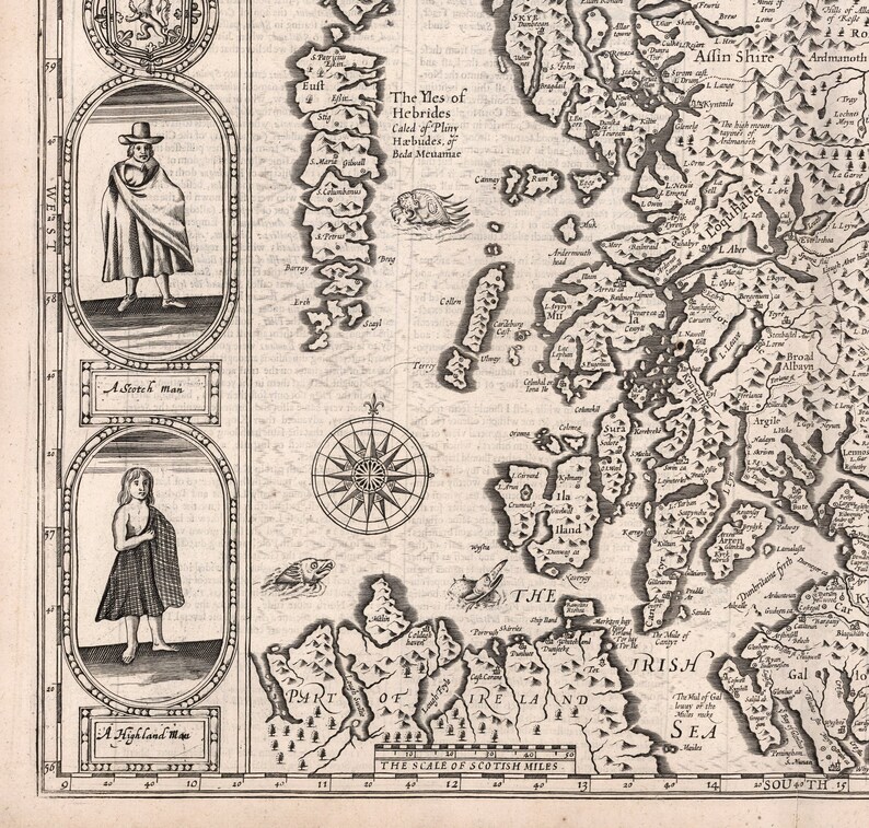 Old Map of Scotland in 1611 by John Speed - Orkney, Shetland Isles ...