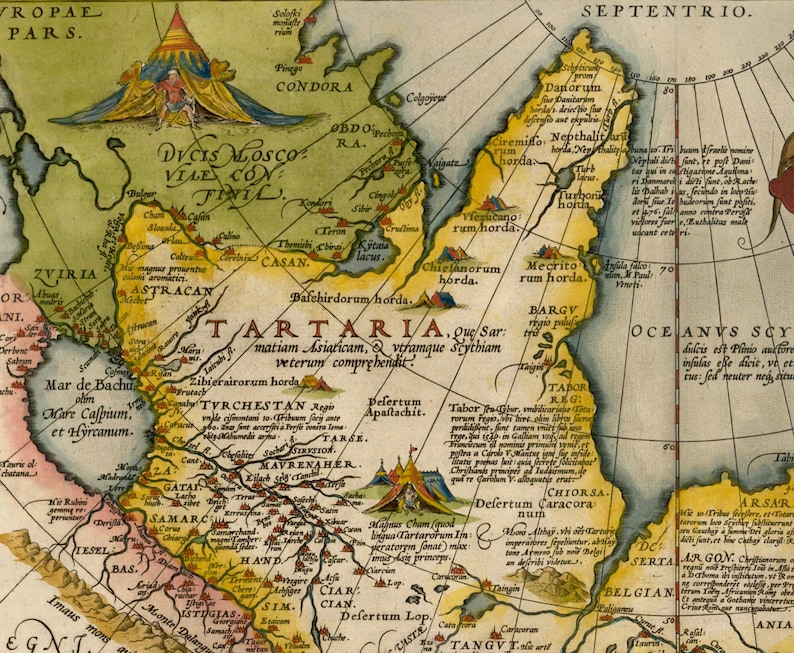 Beautiful Vintage Map of Tartaria 1570 | Old Map Print | Vintage Wall ...
