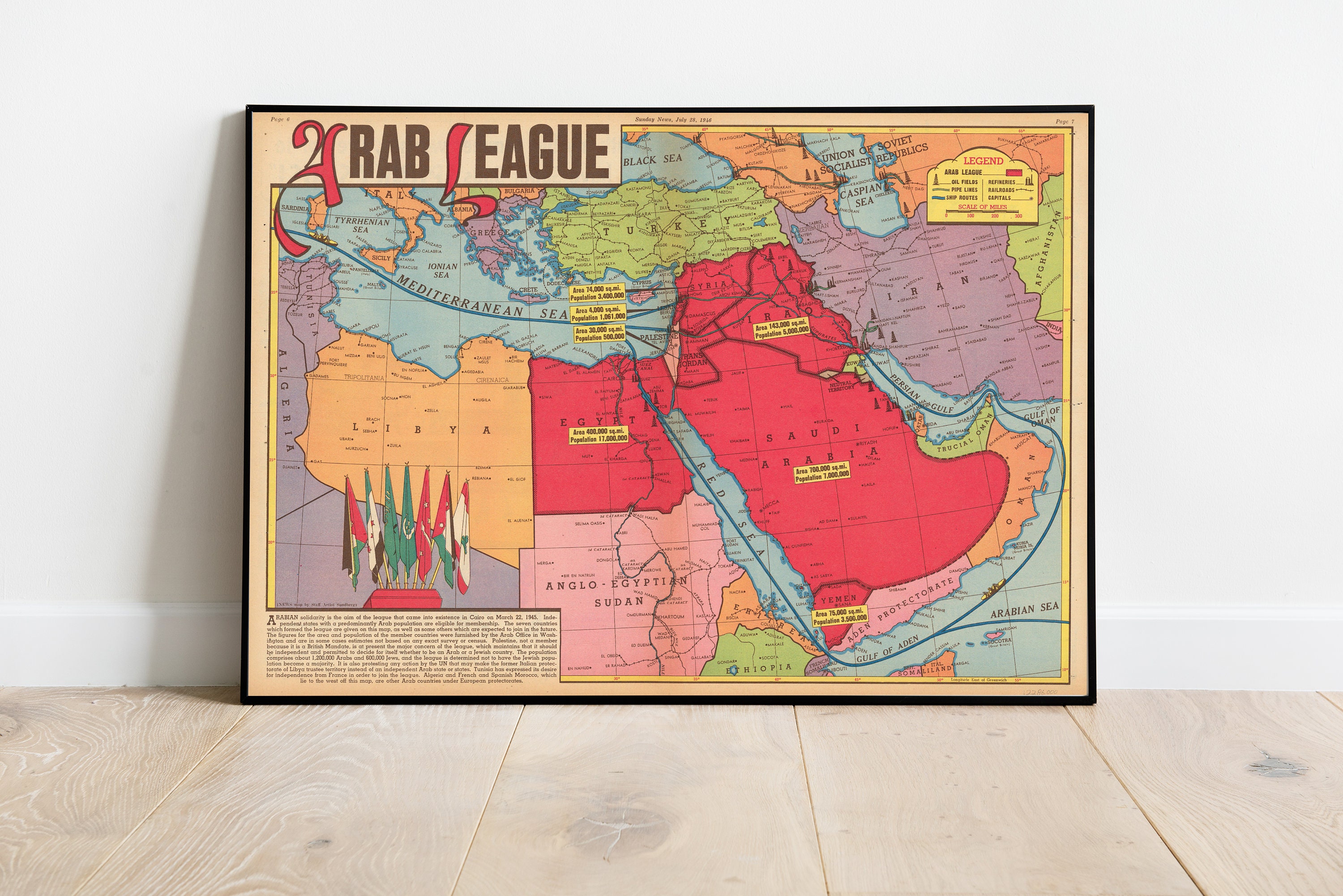 Arab League Poster| Middle East Map| Middle East Poster| Arab League ...