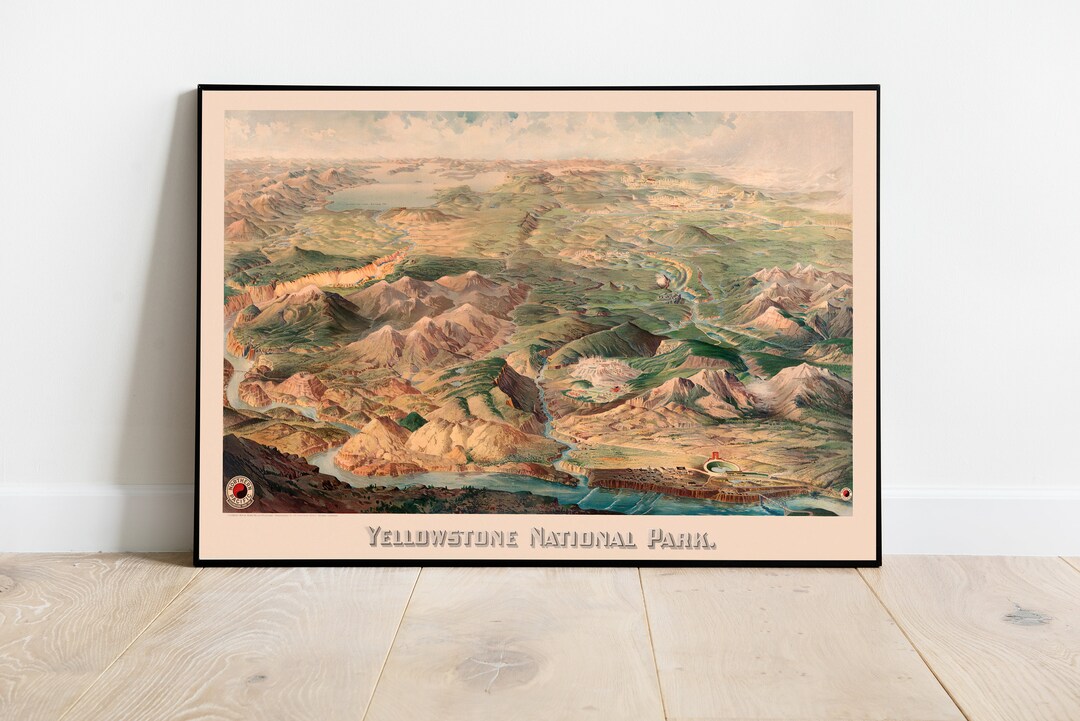 Yellowstone National Park Vintage Map, Old Yellowstone Map, 1904 ...