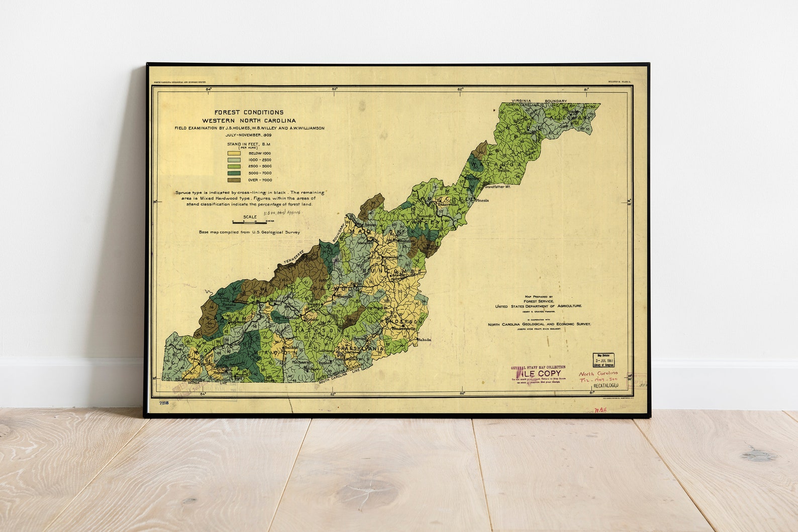 Map 1909 Map Forest Conditions of Western North Carolina. Map Subjects ...