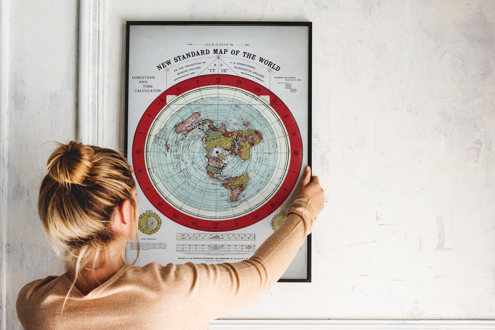 Flat Earth Gleason Map RESTORED EDITION Old Map, Large Map, Antique ...