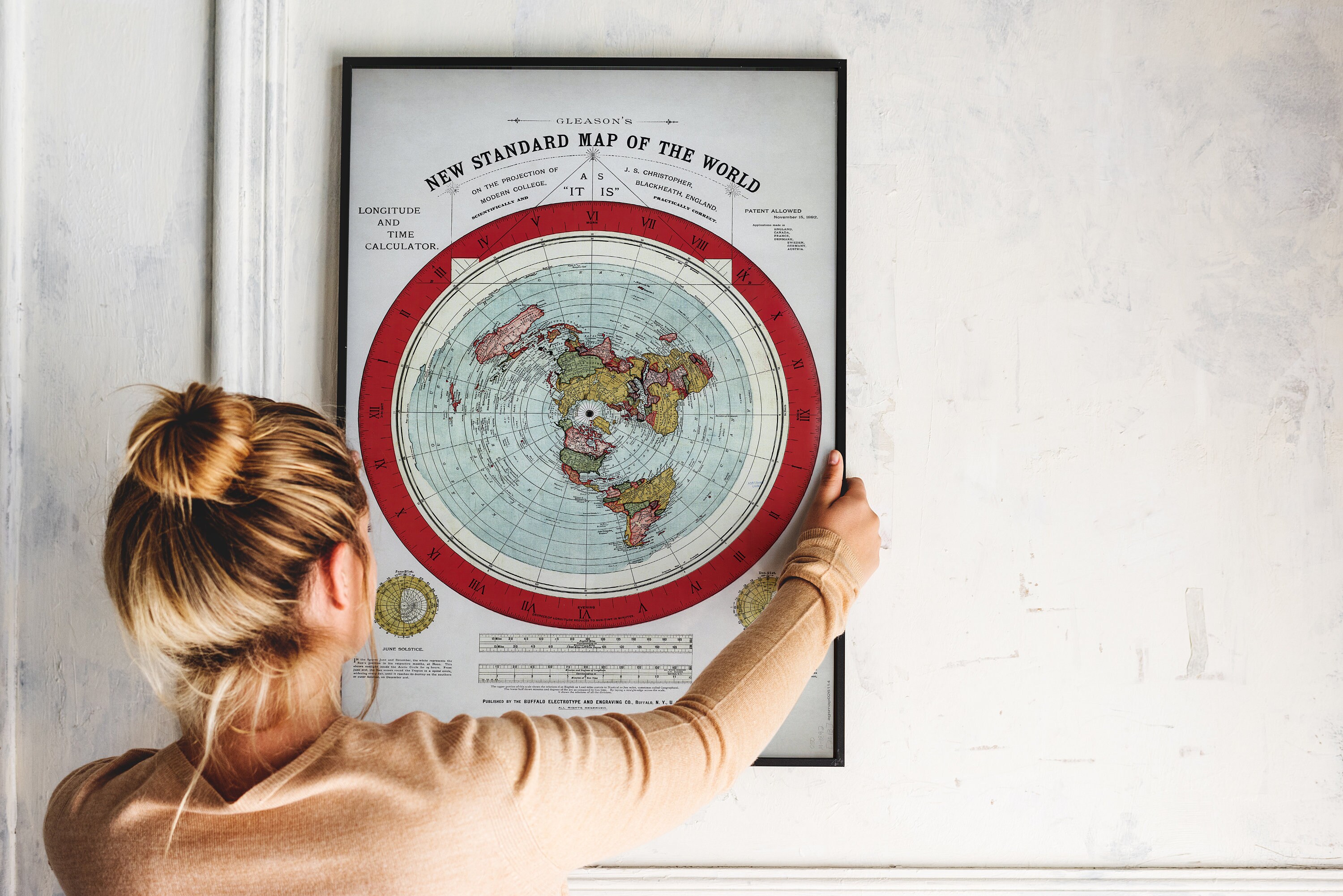 Flat Earth Gleason Map RESTORED EDITION Old Map, Large Map, Antique ...