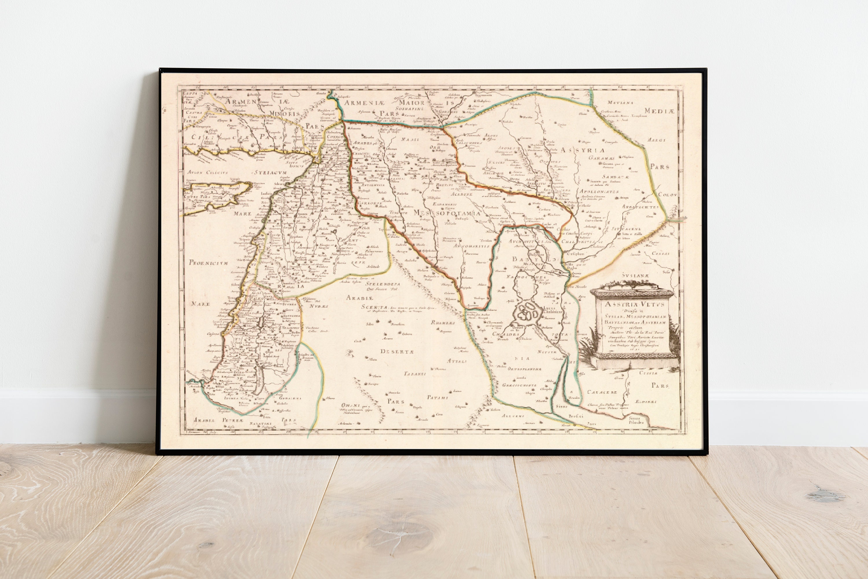 1651 Map Assyria Vetvs Diuifa in Syriam, Messopotamiam, Babyloniam, Et ...