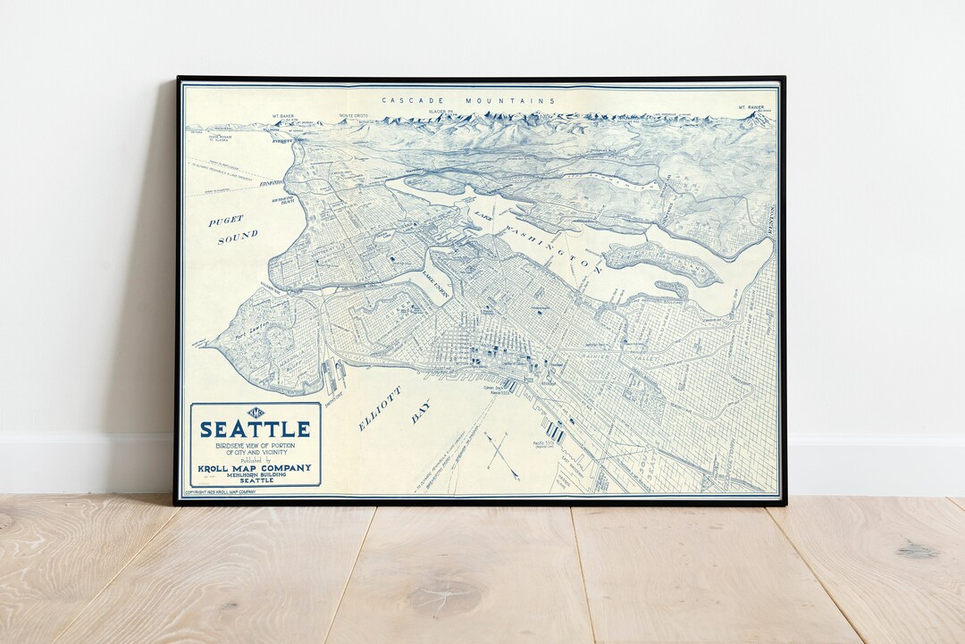 Old Map of Seattle Washington 1925 Vintage Map | Vintage Poster Wall ...