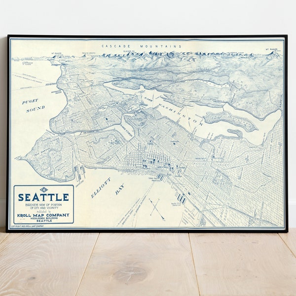 Seattle Poster - Etsy