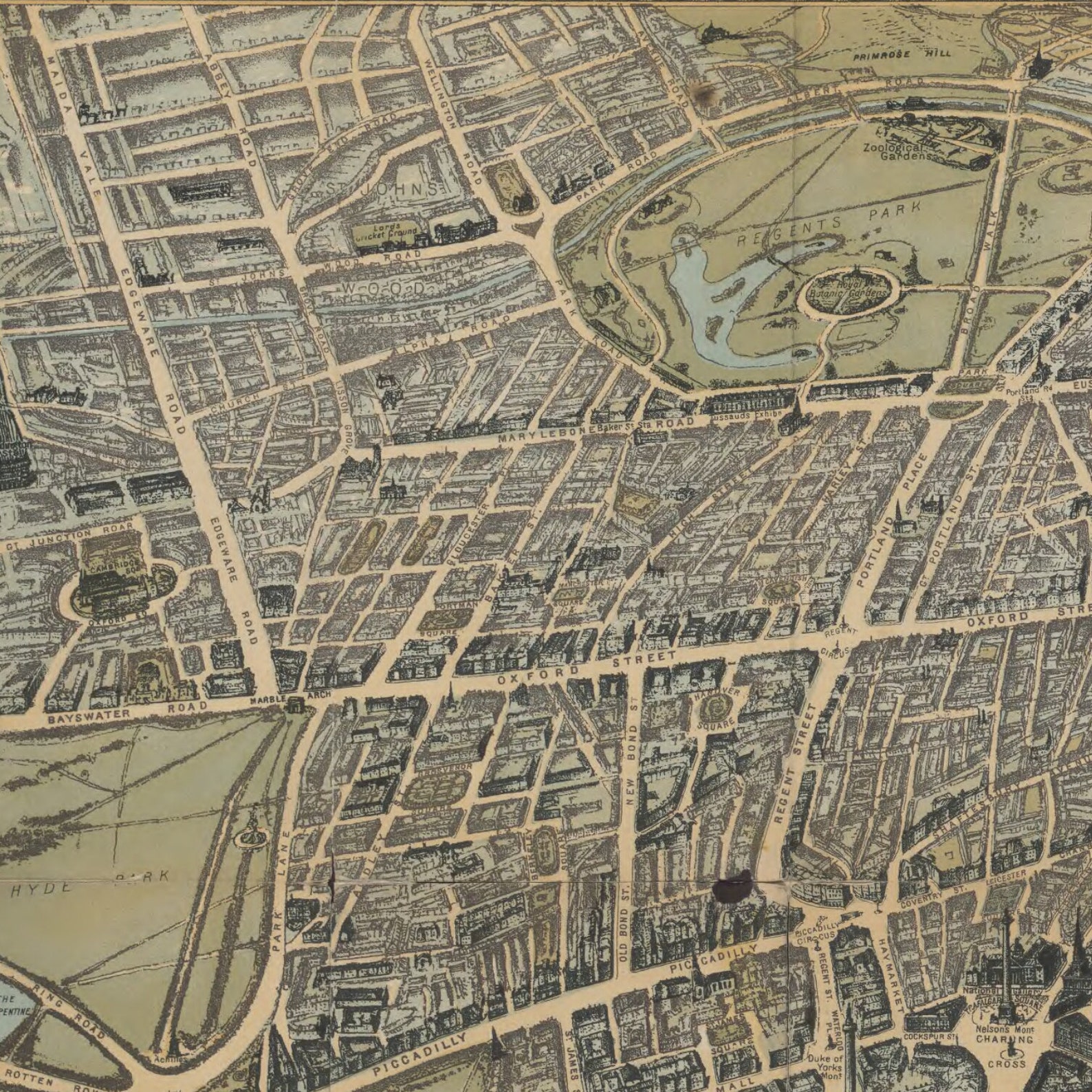 Old Map of London 1892 Birdseye View London Vintage Map | Vintage ...
