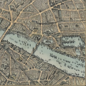 Old Map of London 1892 Birdseye View London Vintage Map | Vintage ...