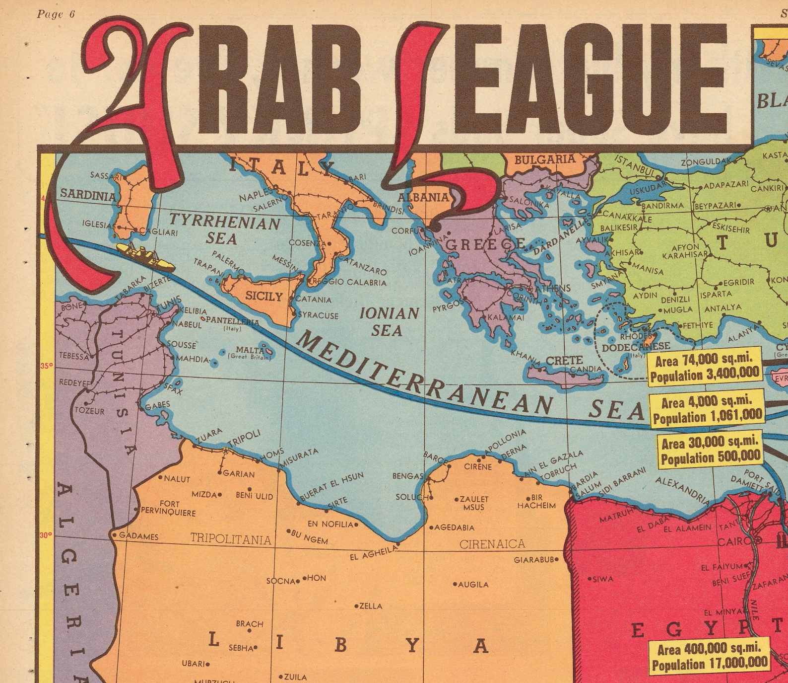 Arab League Poster| Middle East Map| Middle East Poster| Arab League ...