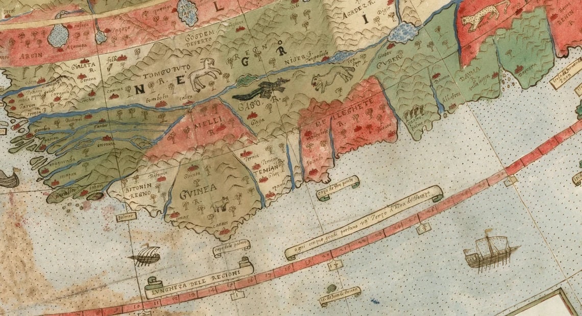 Ancient Flat Earth Map - 1587 by Monte Urbano - Large World Map Wall ...