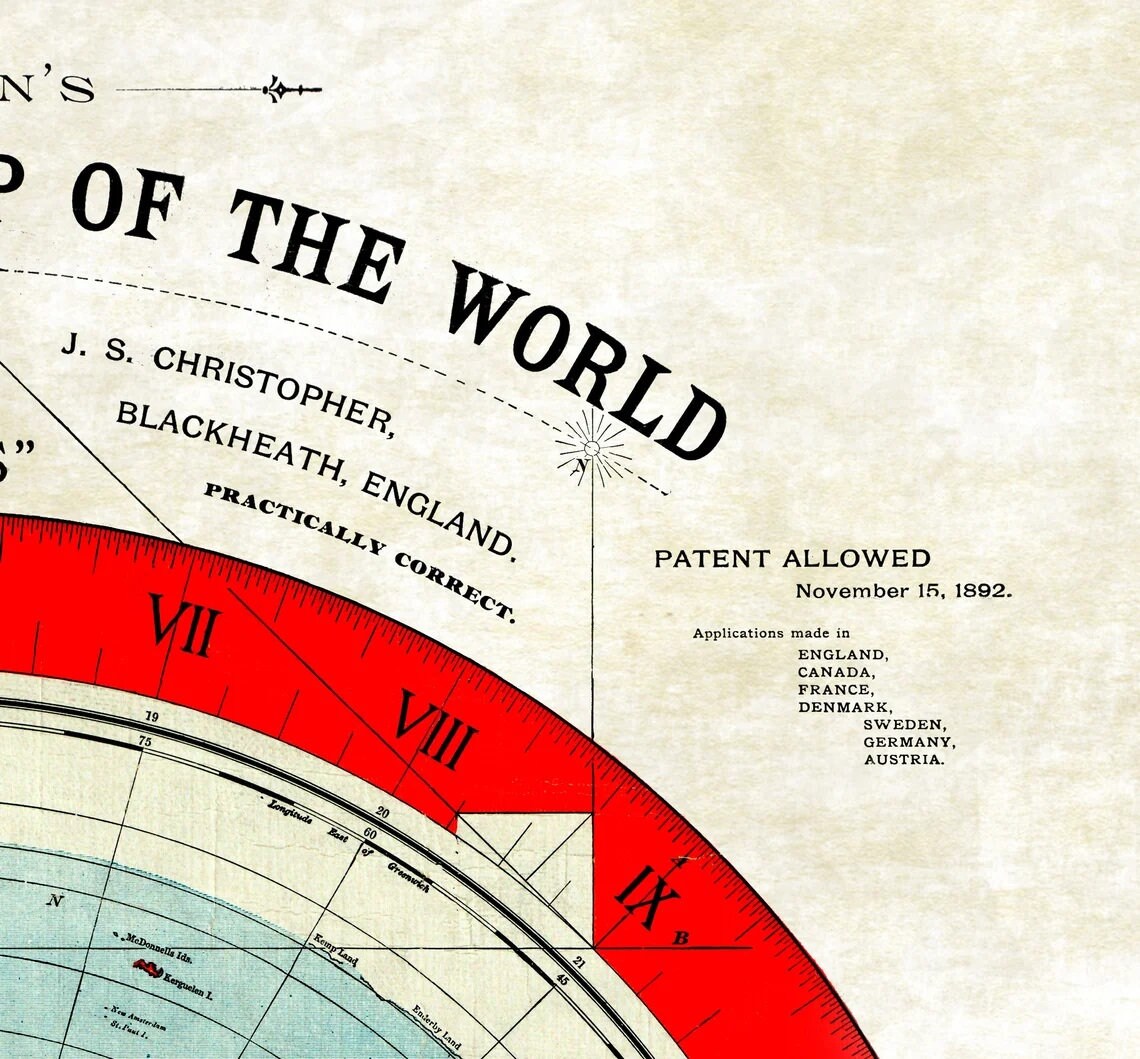 Flat Earth Gleason Map RESTORED EDITION Old Map, Large Map, Antique ...