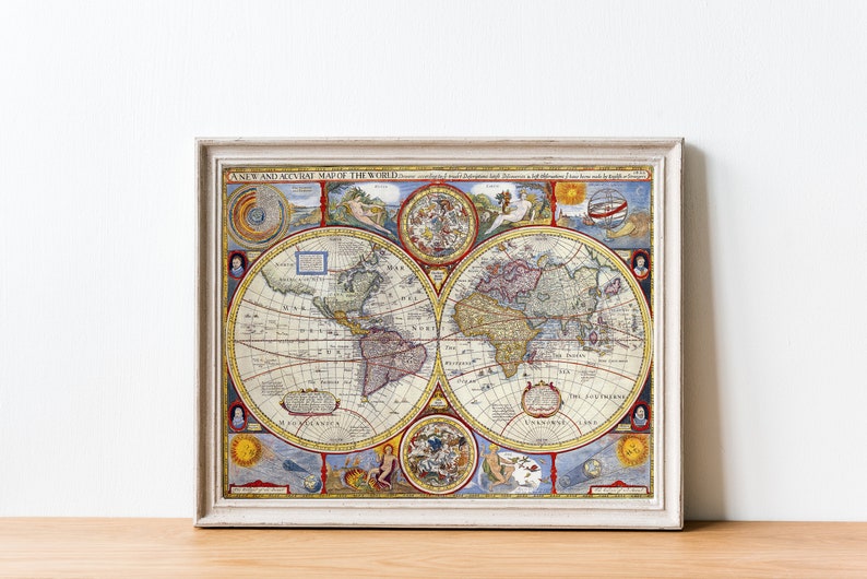 Rare Old World Atlas Map From 1651 by John Speed Colour - Etsy