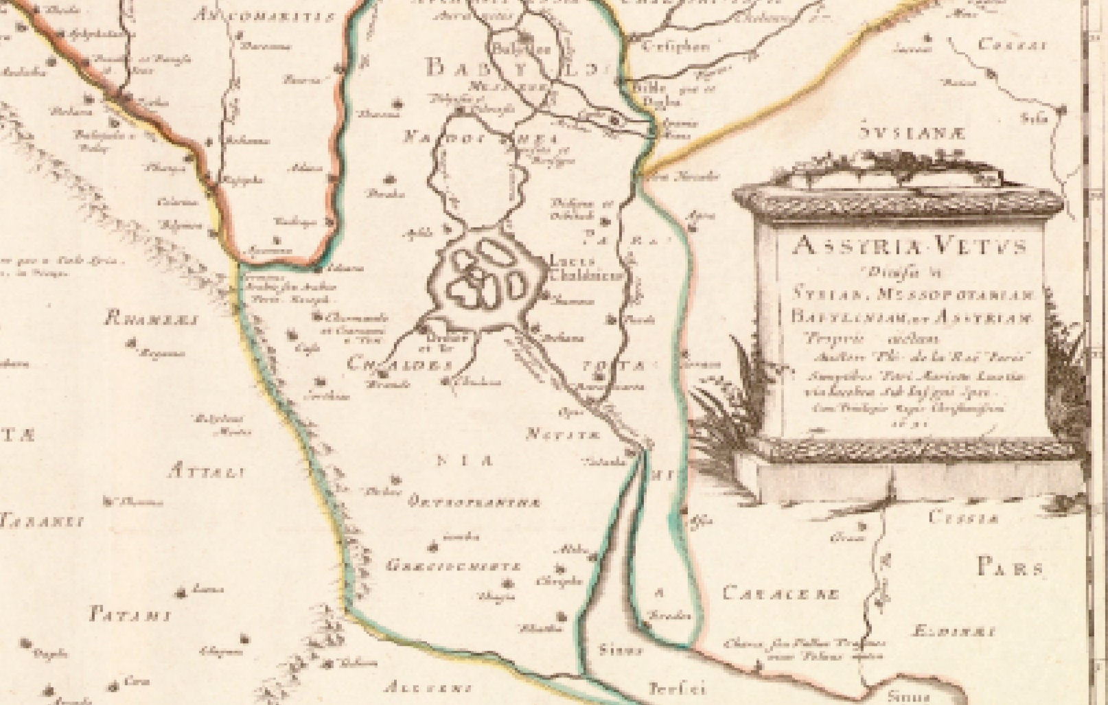 1651 Map Assyria Vetvs Diuifa in Syriam, Messopotamiam, Babyloniam, Et ...