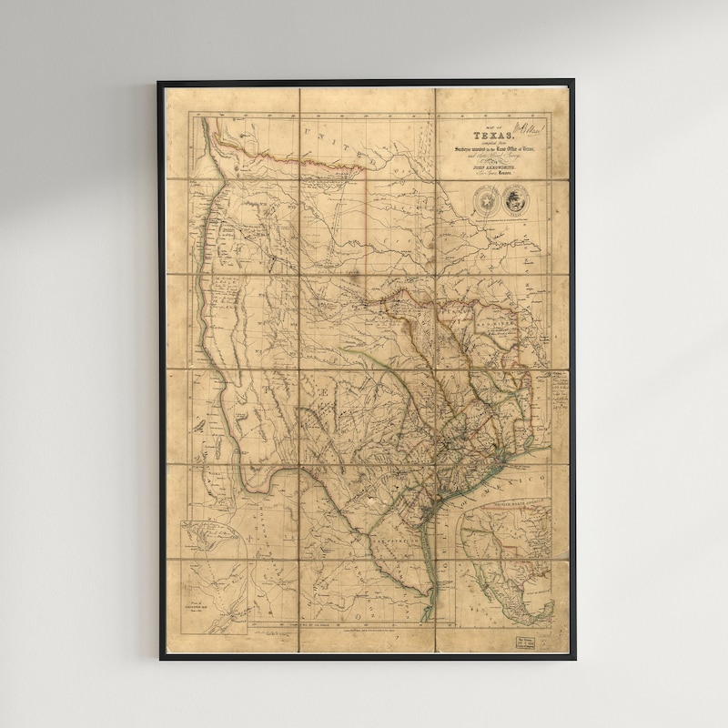 Texas Vintage Map - Etsy