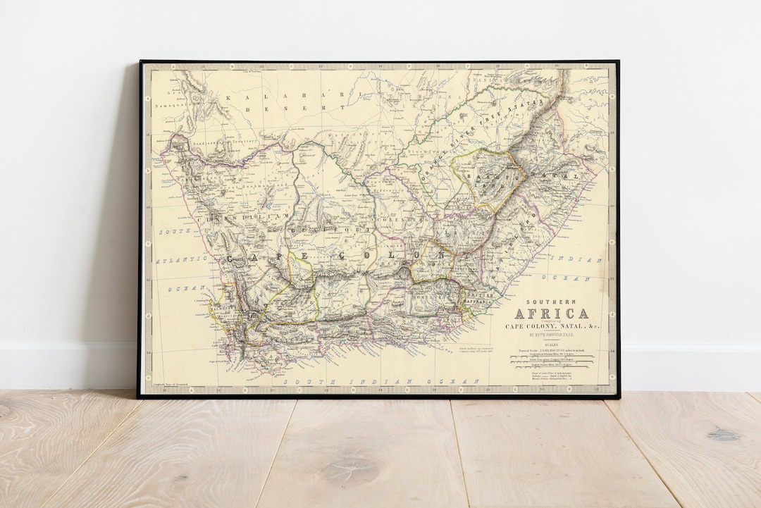South Africa Map Wall Print| South Africa Map| Poster Print| Canvas ...