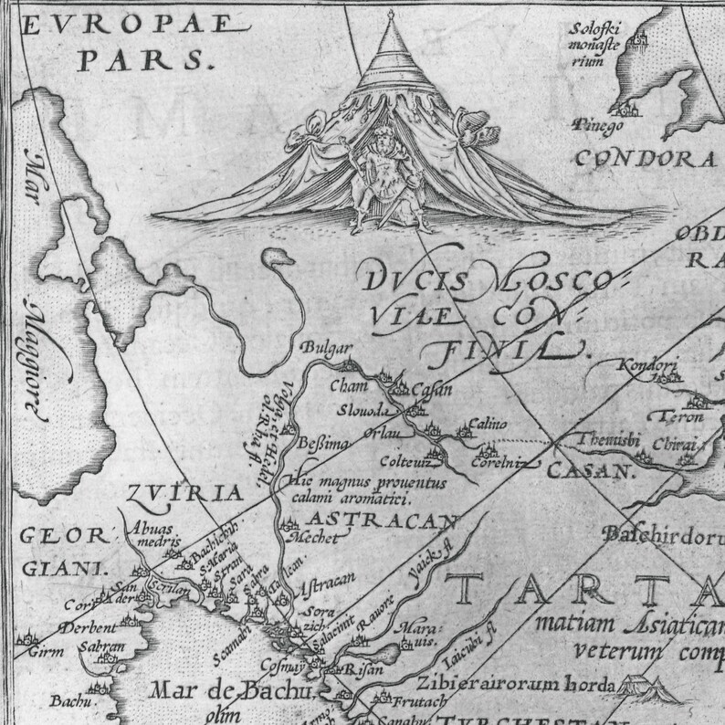 Beautiful Vintage Map of Tartaria 1570 Old Map Print Vintage Wall Art ...