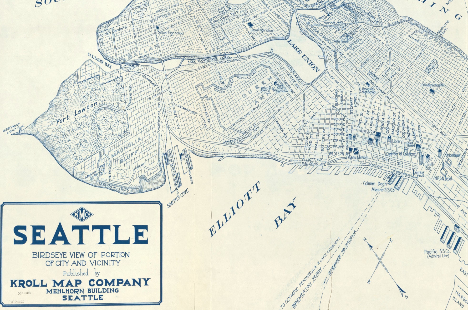Old Map of Seattle Washington 1925 Vintage Map | Vintage Poster Wall ...