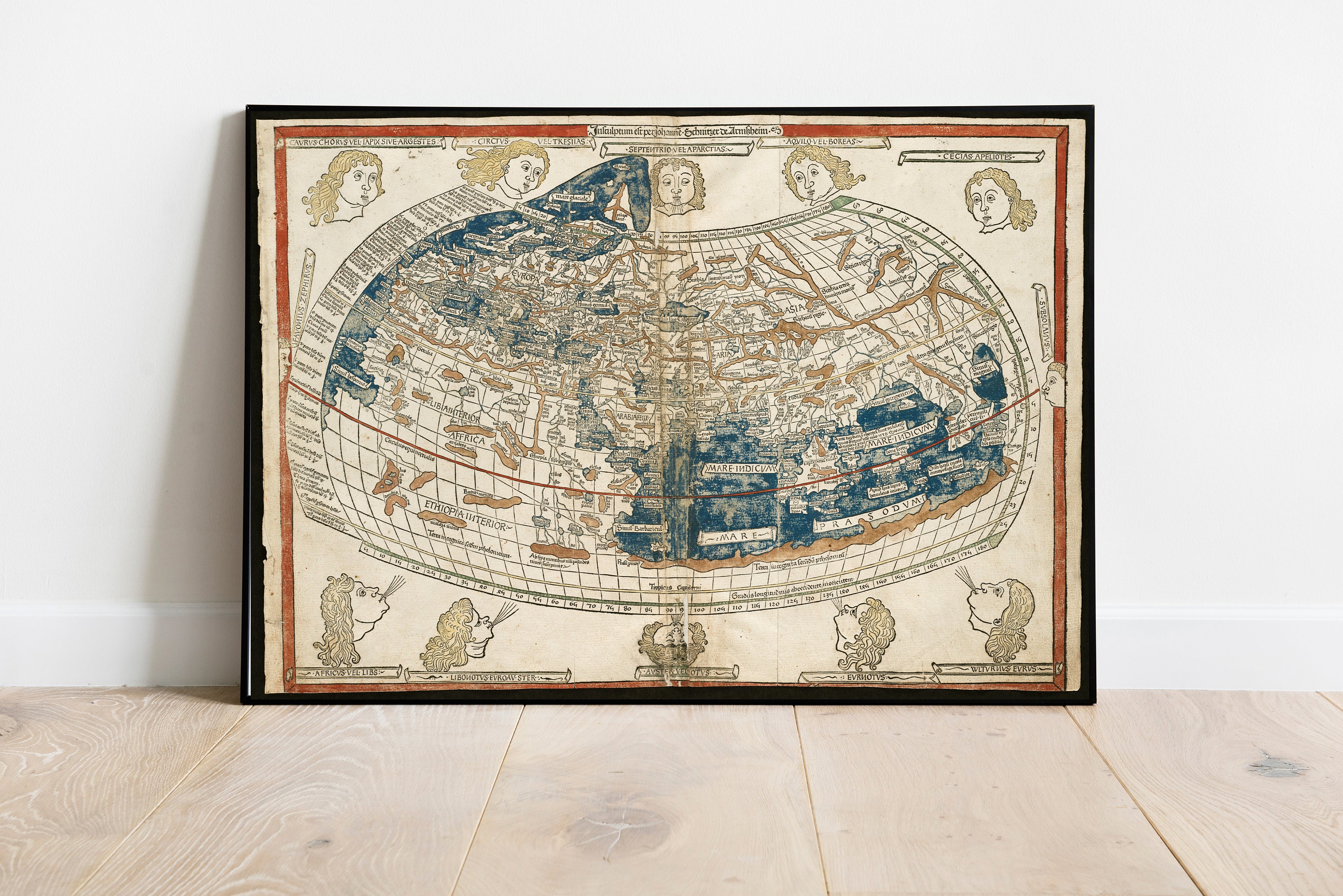 Ancient Ulm Ptolemy World Map, Famous Ancient Map of the World, Iconic ...