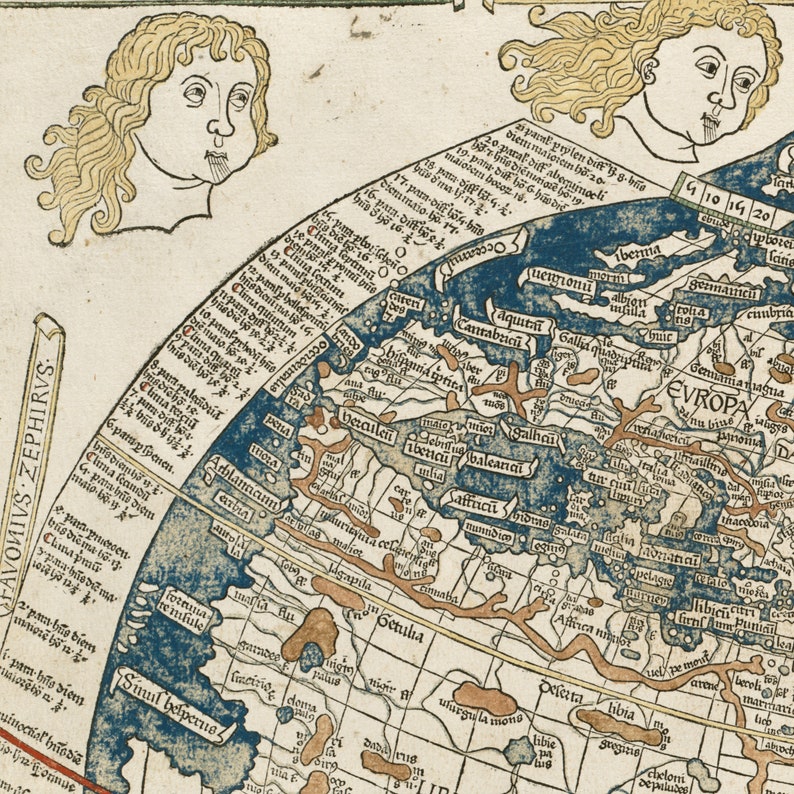 Ancient Ulm Ptolemy World Map, Famous Ancient Map of the World, Iconic ...