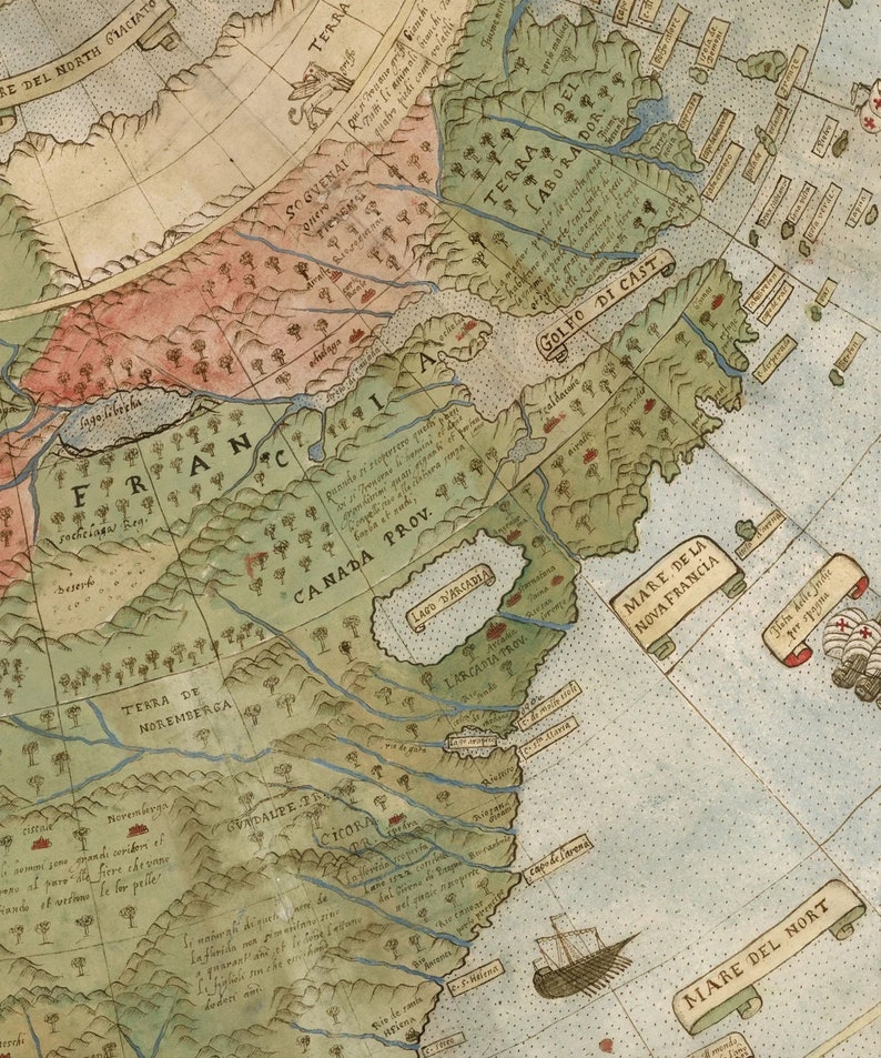 Ancient Flat Earth Map - 1587 by Monte Urbano - Large World Map Wall ...