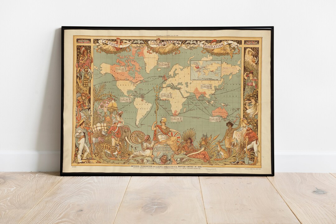 British Empire World Map 1886 Queen Victoria Jubilee Wall - Etsy