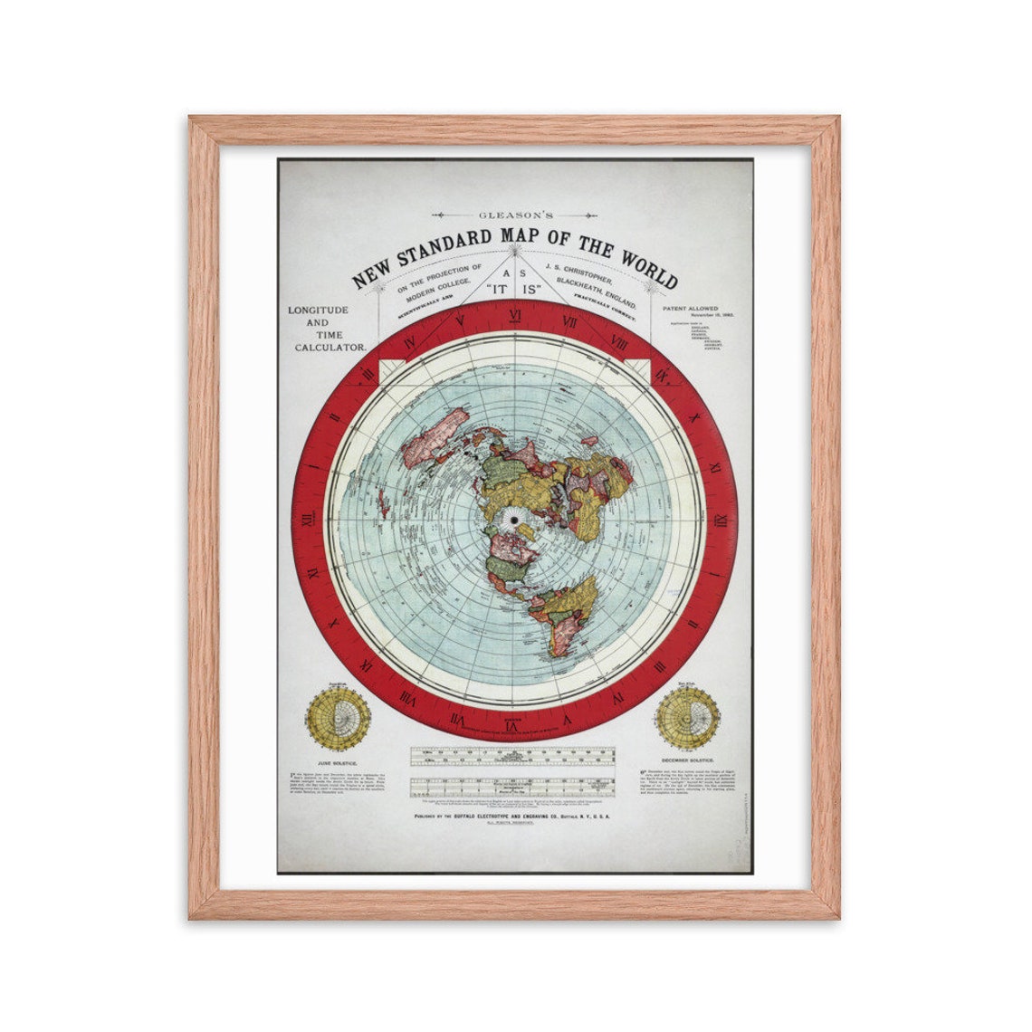 Flat Earth Gleason Map RESTORED EDITION Old Map, Large Map, Antique ...
