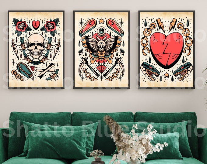 PRINTABLE Love Cat Art Print Tattoo Flash Heart Tiger Traditional ...