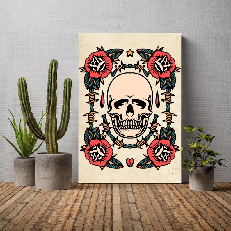 Traditional Tattoo Flash Sheet Heart Tattoo Flash Art Set of 3, Old ...